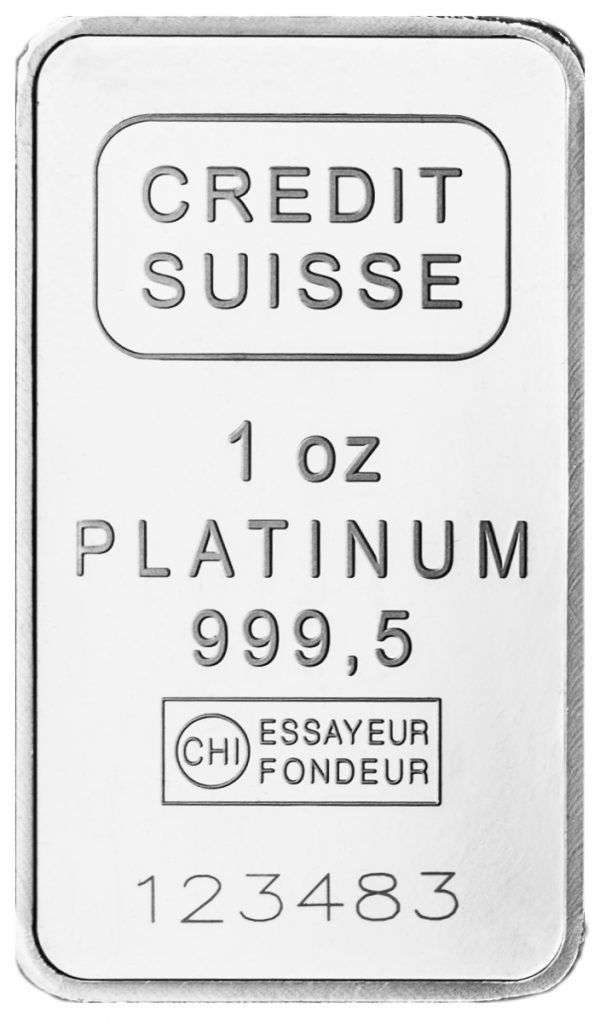 1 oz Platinum Bar | Border Gold