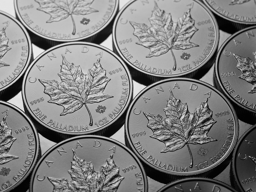 1 oz Canadian Palladium Maple Leaf Coin - Border Gold
