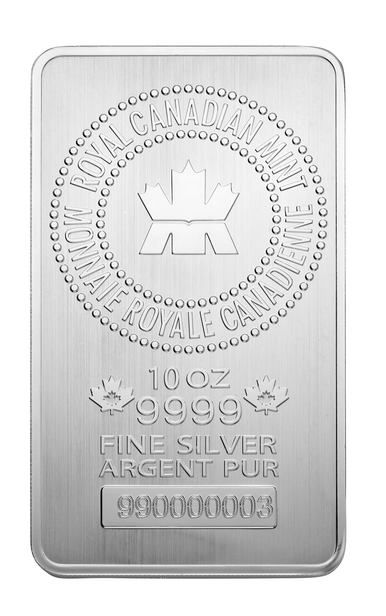 10 oz RCM Silver Bar - Border Gold