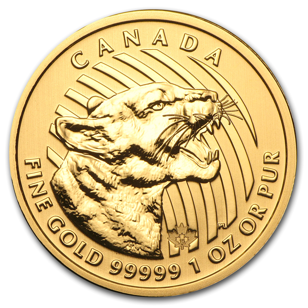1 oz 2015 Call of the Wild Series Growling Cougar Gold Coin (Limited ...