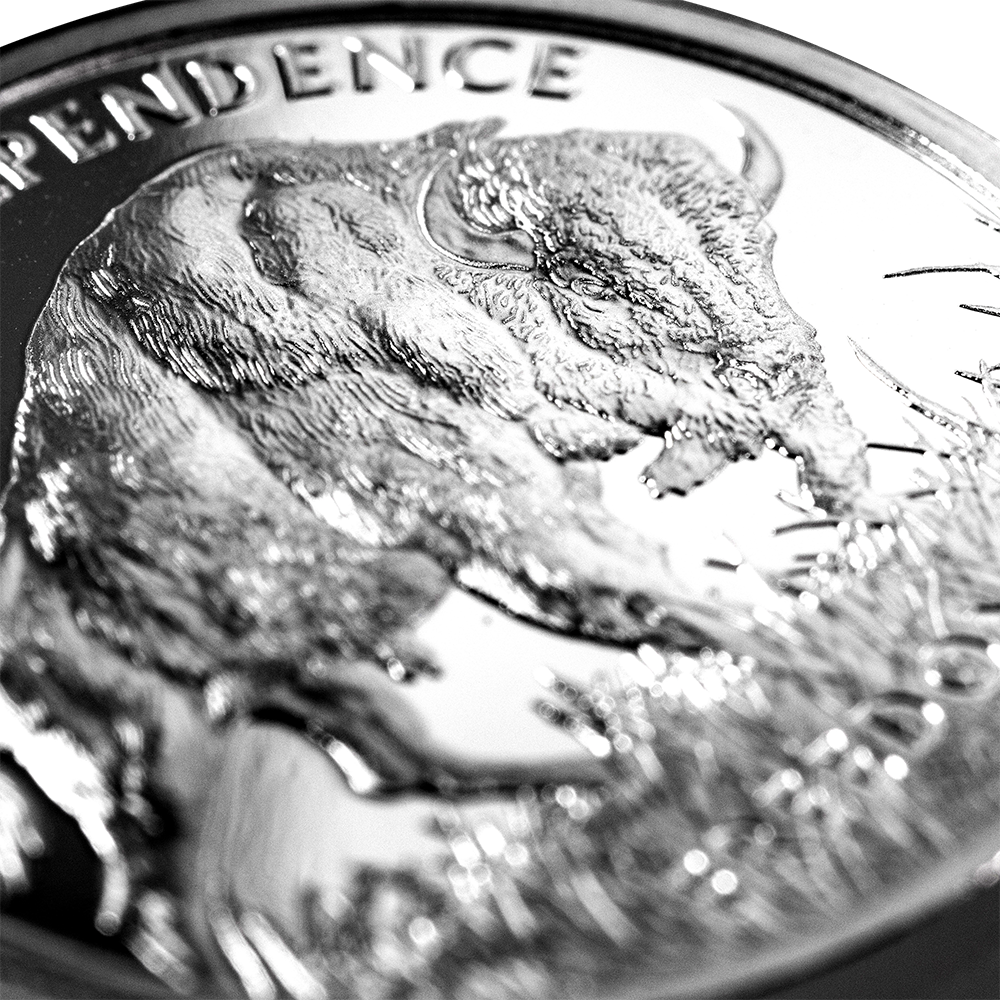 1 oz PAMP Silver Buffalo Round - Border Gold